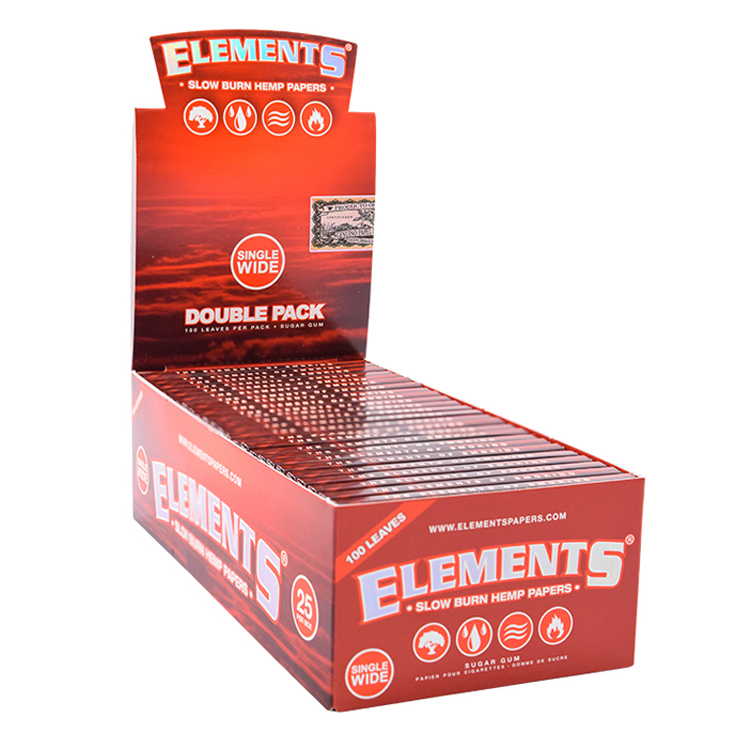 Elements Single Wide Red Double Pack 25ct - SMOKE VALLEY