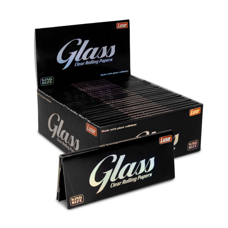 GLASS CLEAR CIGARETTE KING SIZE ROLLING PAPERS 24CT - SMOKE VALLEY